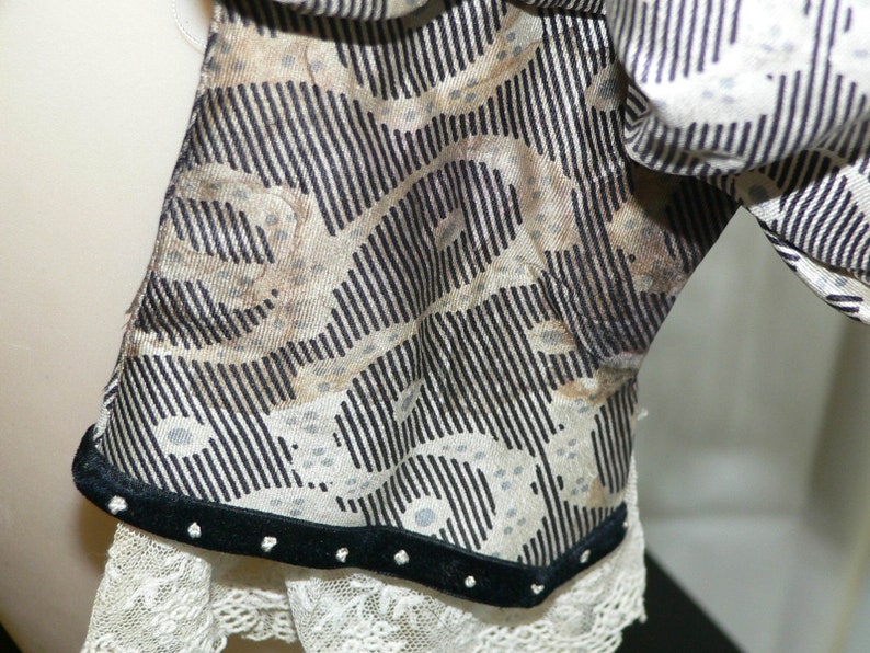 Edwardian Black and White Print Ruched Pleated Silk Monobosom - Etsy