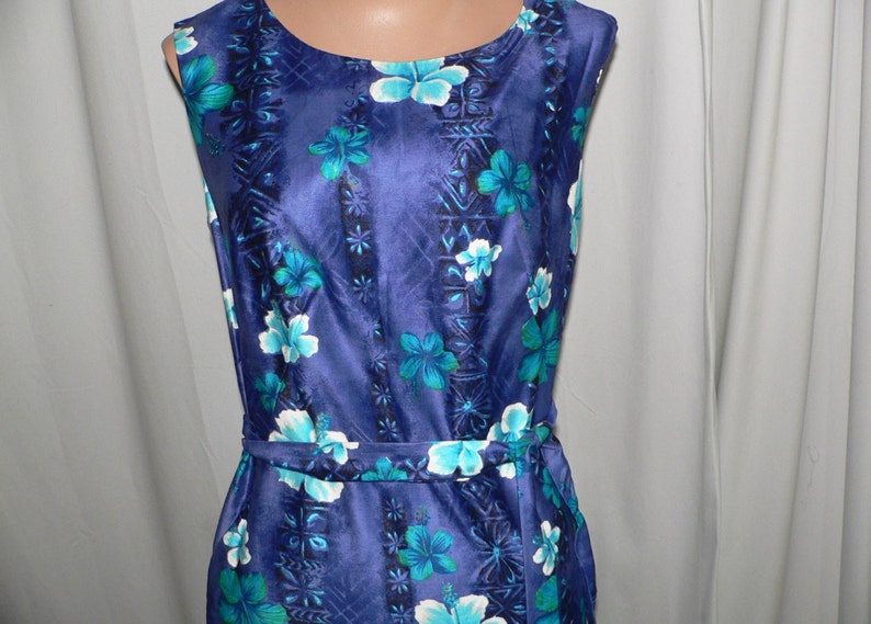 1960s 70's Hawaiian Print Long Dress by Hookano, Size Small - Etsy