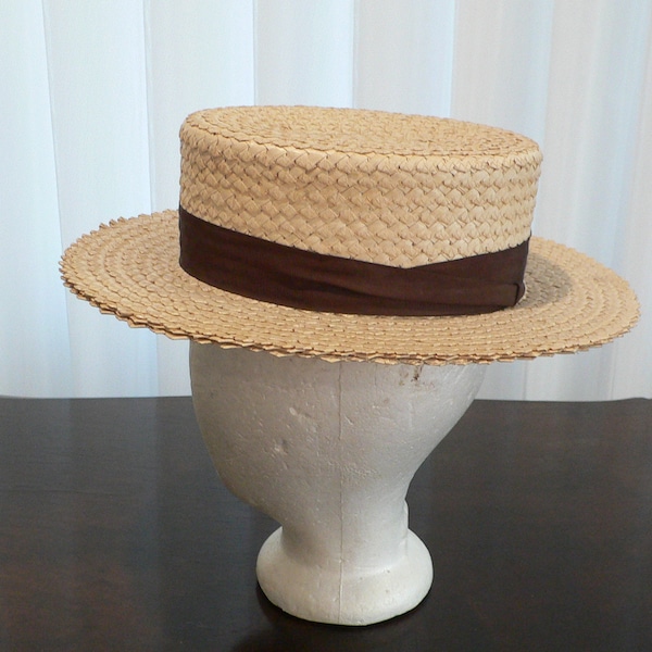 Straw Boater - Etsy