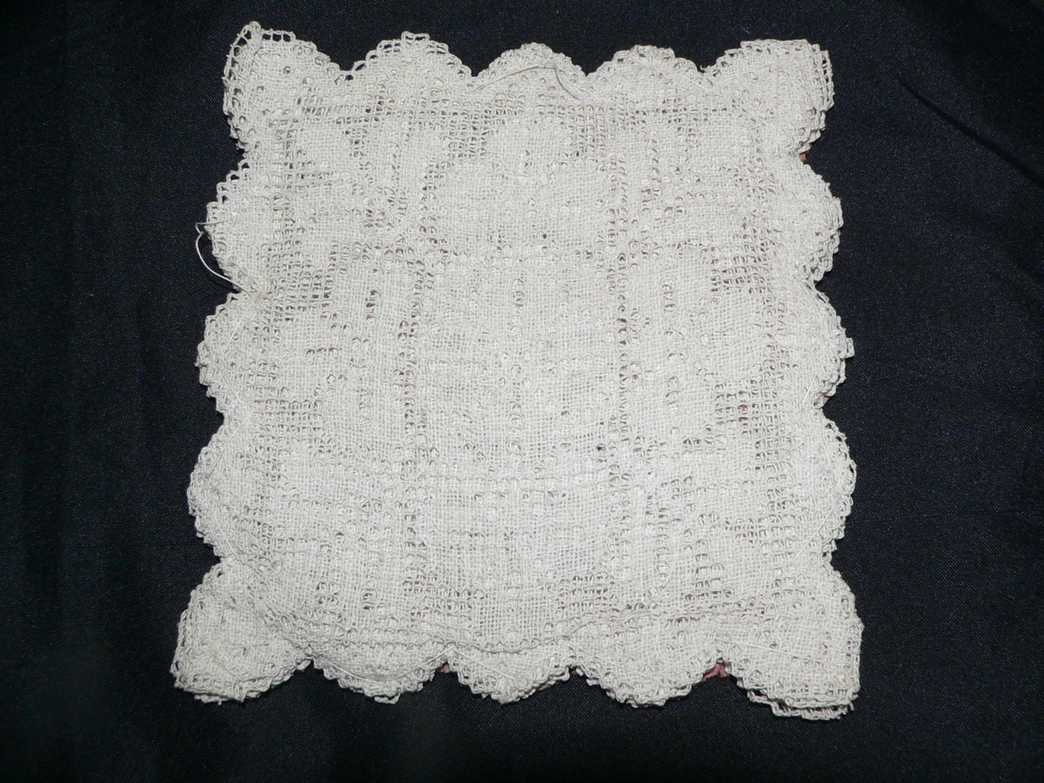 12 Antique Handmade Fillet Lace Square Mats Fillet Lace - Etsy