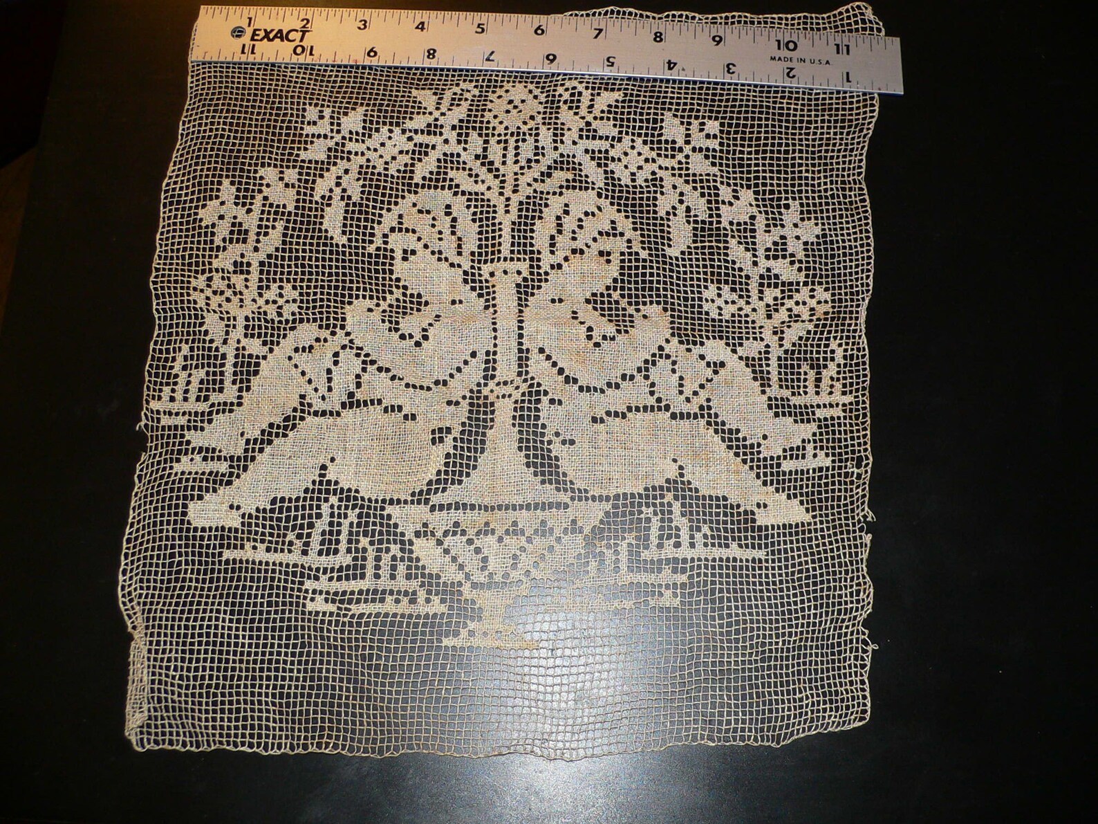 Antique Filet Lace Insert Large Filet Lace Applique Antique | Etsy