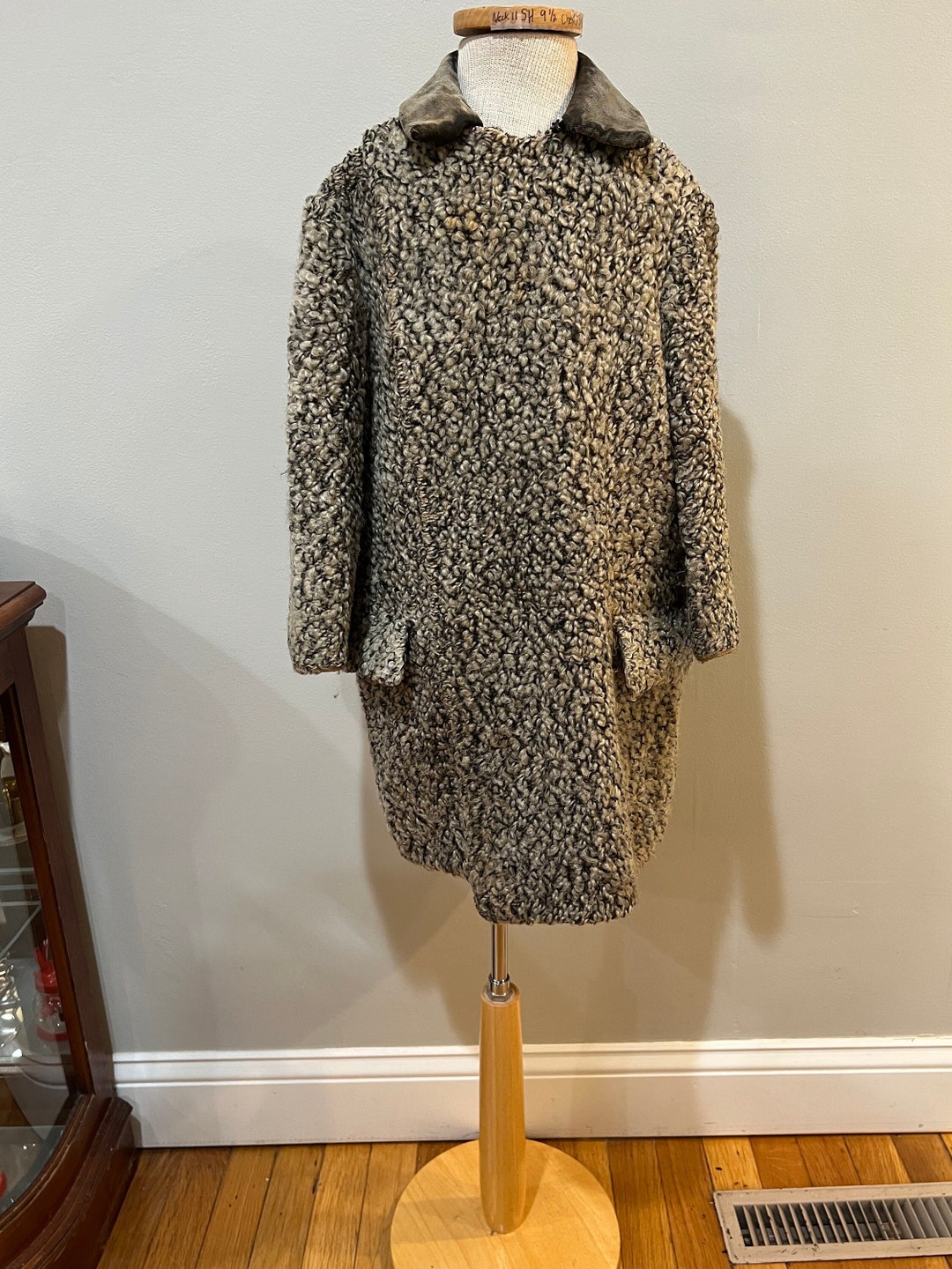 Antique 1900's Boys Boucle Gray Snd Black, Nubbly Wool With Velvet ...