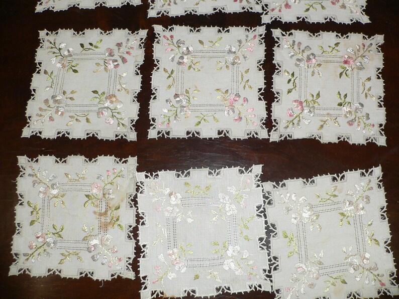 12 Beautiful Society Silk Square Mats Coaster.doilies - Etsy