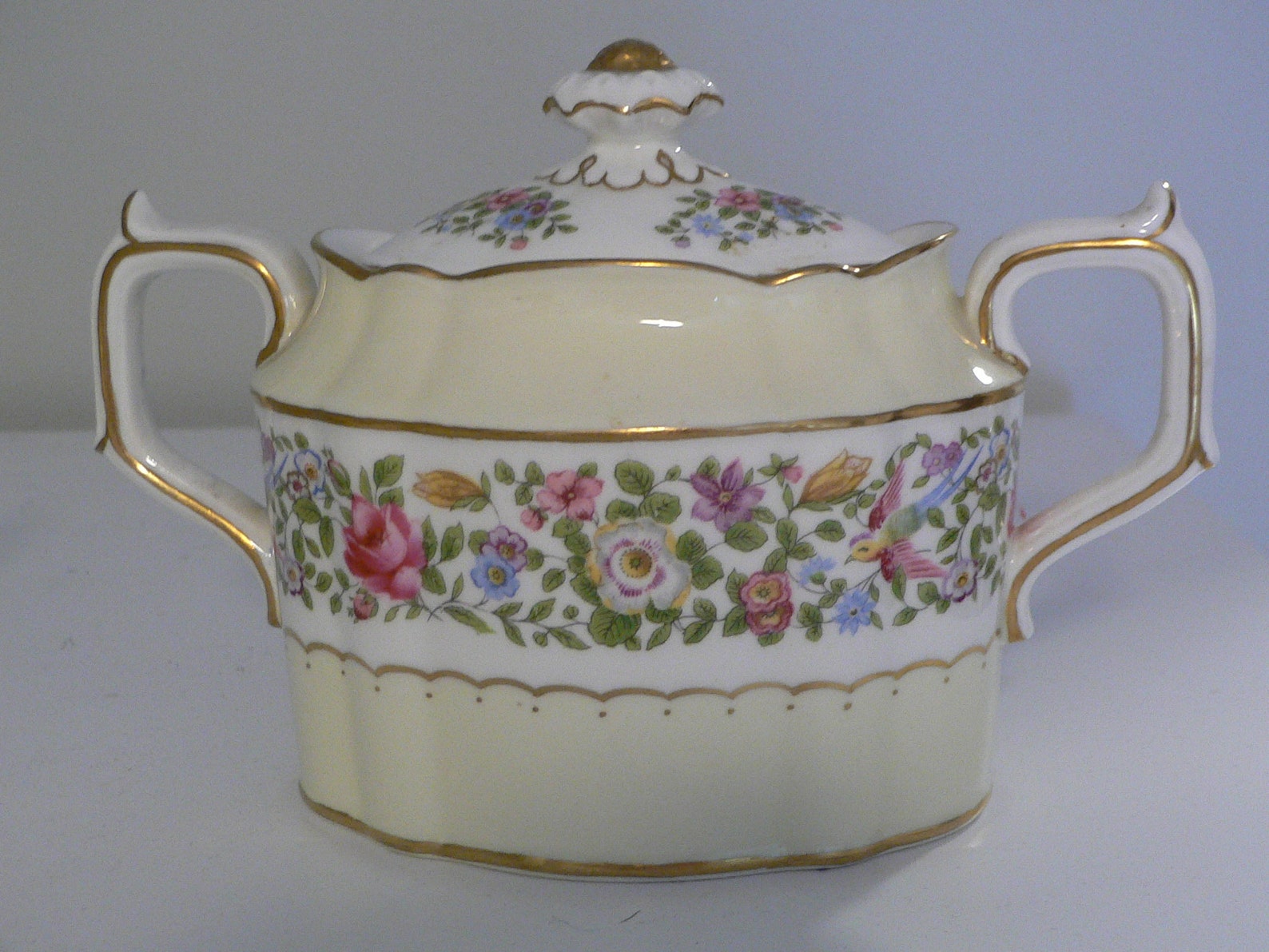 Royal Crown Derby Sugar and Creamer With Flowers and Birds - Etsy