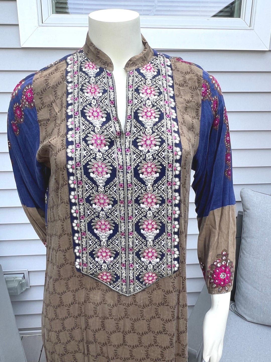 Vintage Tunic Dress With Embroidery, Bohemian Tunic Kaftan Dress - Etsy