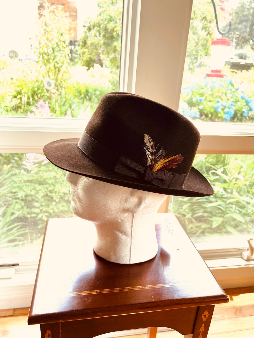 Vintage Bailey Fedora Hat Brown Felt With Feathers. Size 7 1/8 - Etsy