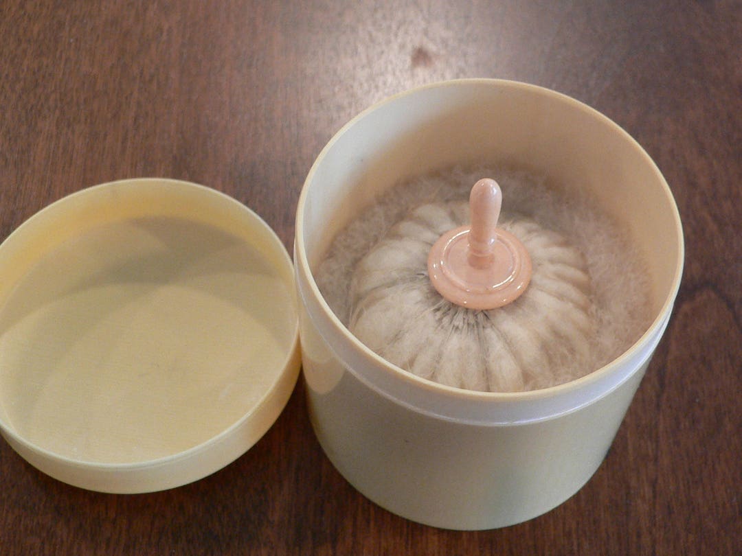 Antique Celluloid Box and Swan Down Powder Puff - Etsy