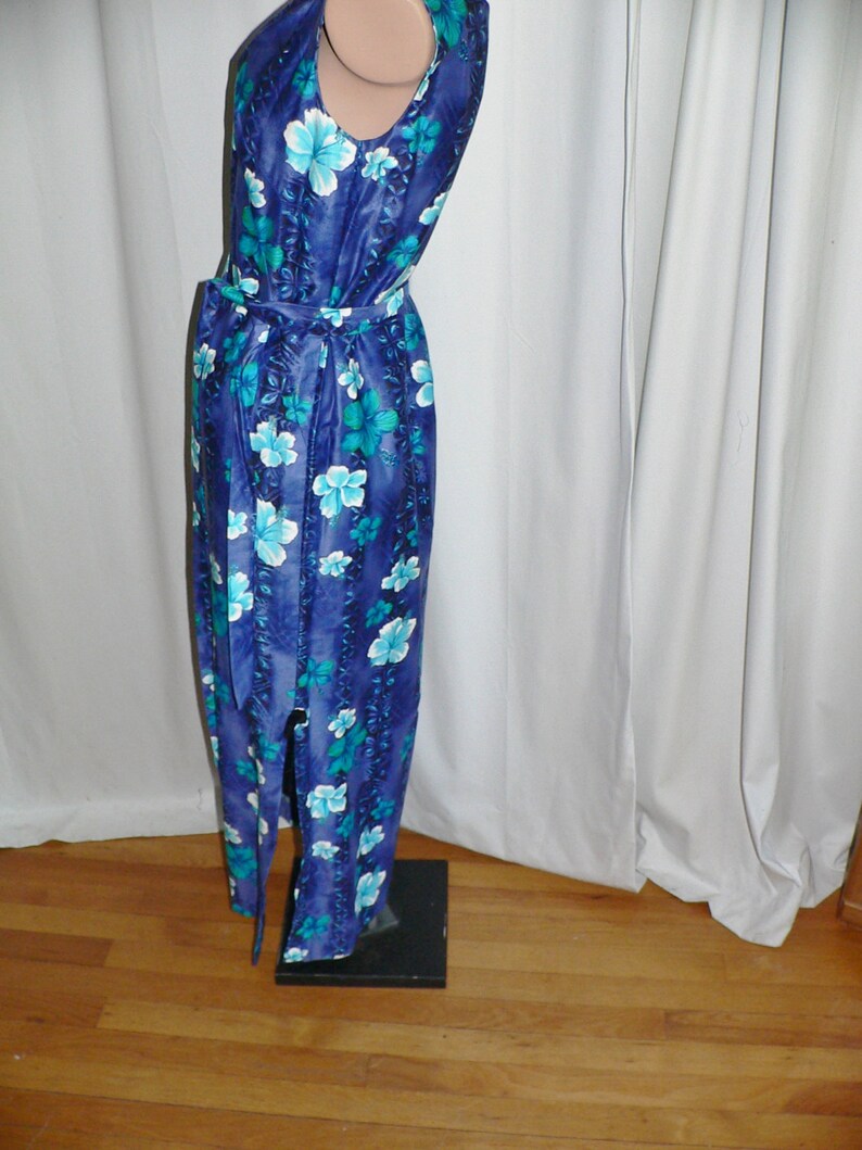 1960s 70's Hawaiian Print Long Dress by Hookano, Size Small - Etsy