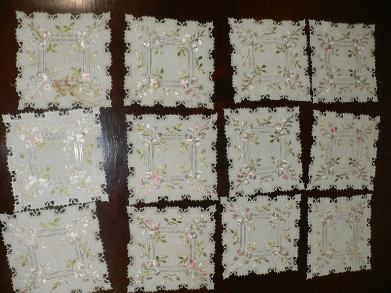 12 Beautiful Society Silk Square Mats Coaster.doilies - Etsy