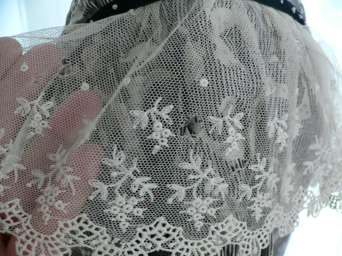 Edwardian Black and White Print Ruched Pleated Silk Monobosom | Etsy