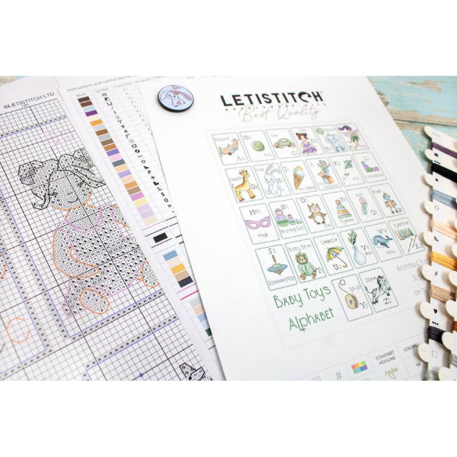 Counted Cross Stitch Kit Alphabet DIY Modern Cross Stitch Kit - Etsy