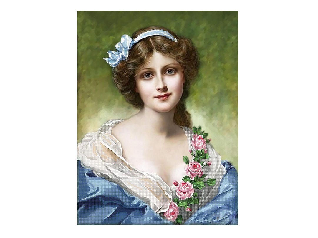 Bead Embroidery Kit Lady Arabella DIY Beadwork Kit Beading Kit Hand Embroidery Beaded Stitching ...