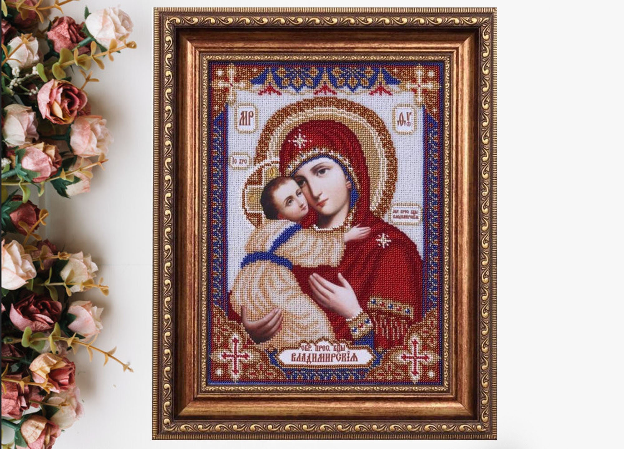 Bead Embroidery kit Orthodox icon Virgin Mary Mother of God DIY ...