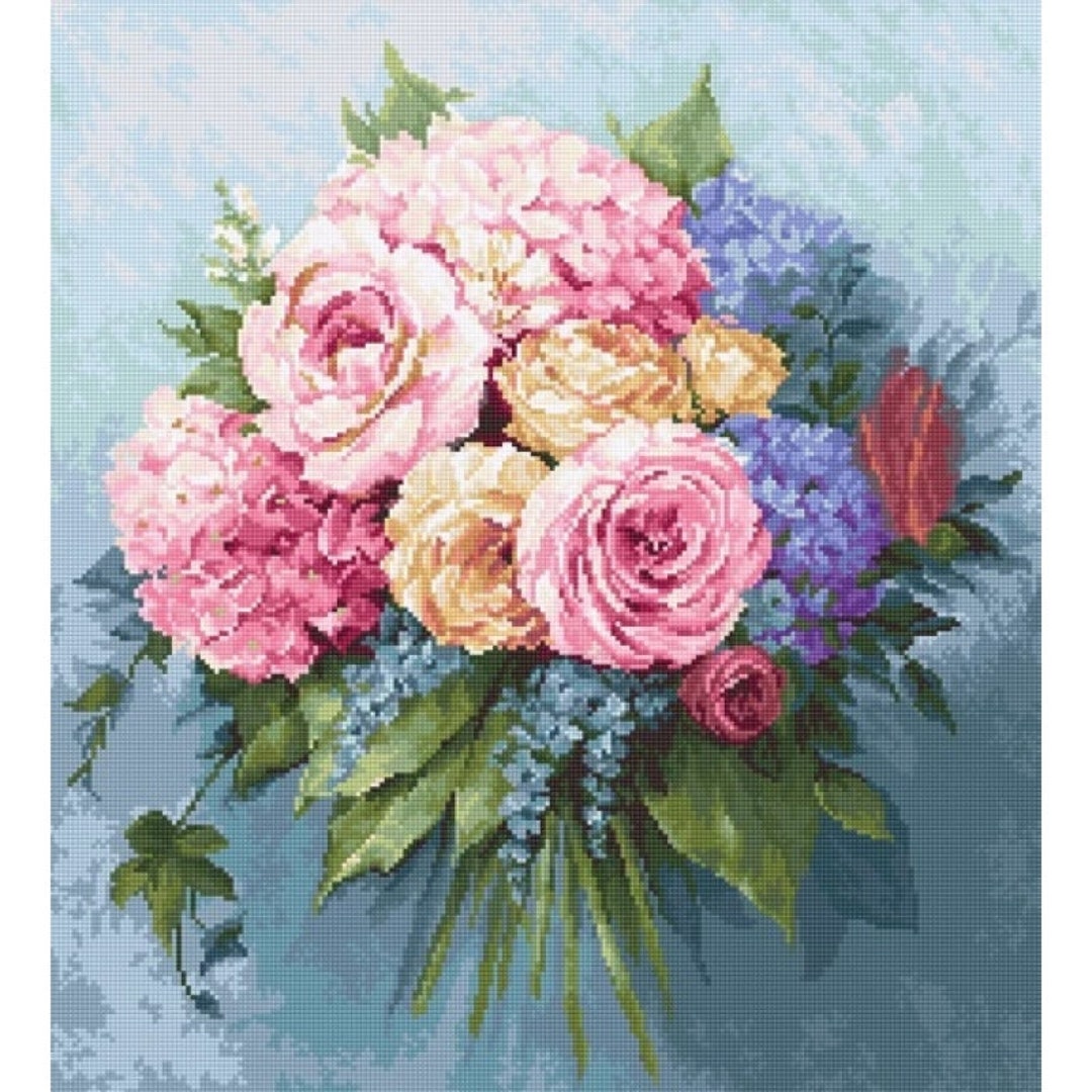 Gobelin Kit Flowers Luca-s DIY Tapestry Kit Unprinted Canvas - Etsy