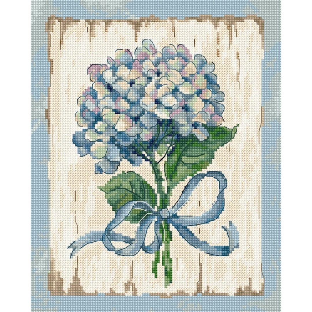 Cross Stitch Kit Hydrangea Flowers DIY Unprinted Canvas - Etsy