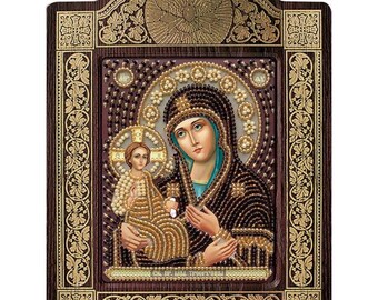 Bead Embroidery Kit Orthodox Icon Virgin Mary Mother of God DIY ...