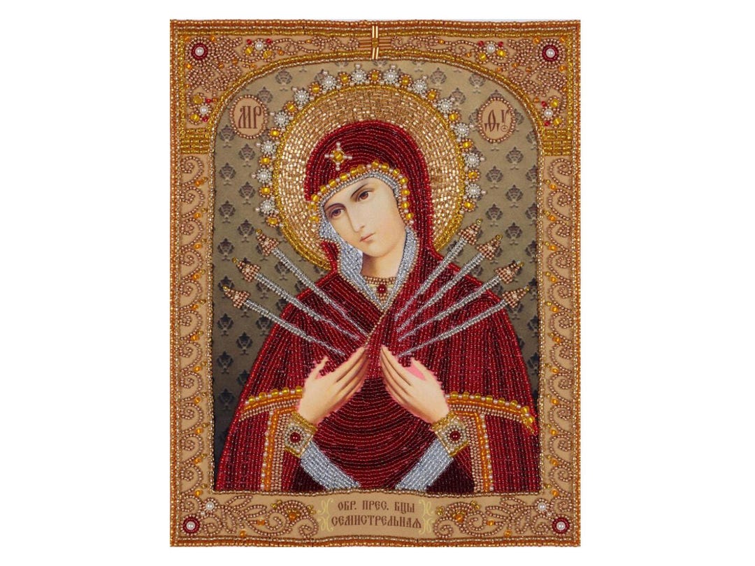 Bead Embroidery Kit Orthodox Icon Virgin Mary Mother of God DIY ...