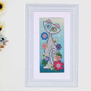 Bead Embroidery Kit Cat DIY Beadwork Kit Beading Kit Hand Embroidery ...