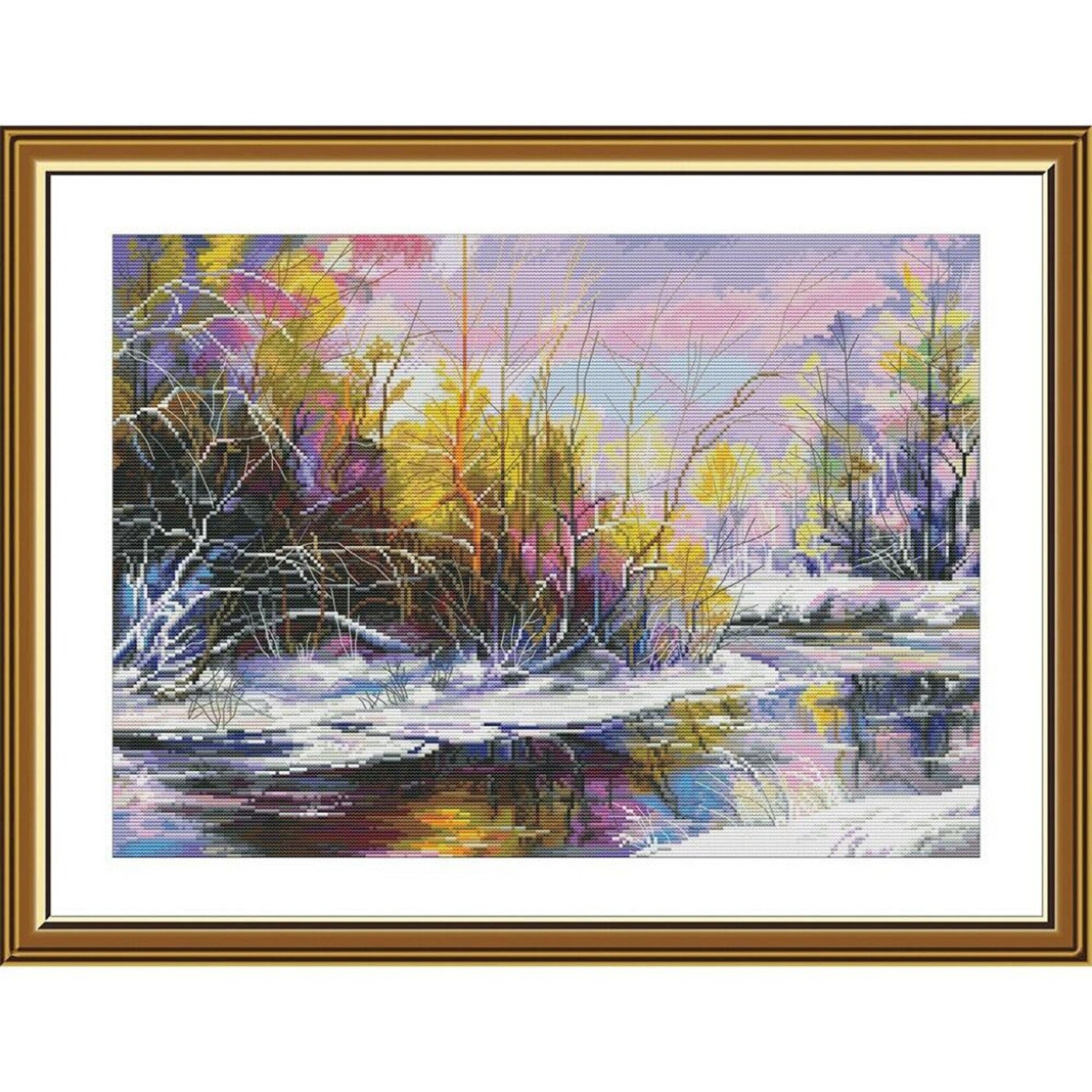 Counted Cross Stitch Kit Spring DIY Modern Cross Stitch Kit - Etsy