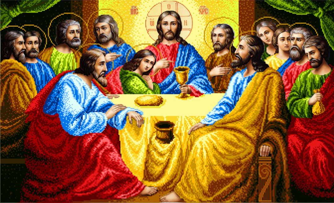 Big Bead Embroidery Kit the Last Supper DIY Beadwork Kit Beading Kit ...