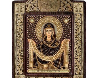 Bead Embroidery Kit Orthodox Icon Virgin Mary Mother of God DIY ...
