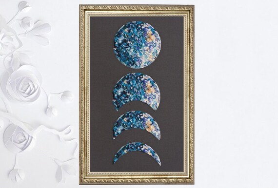 Bead Embroidery Kit Moon DIY Beadwork Kit Beading Kit Hand - Etsy