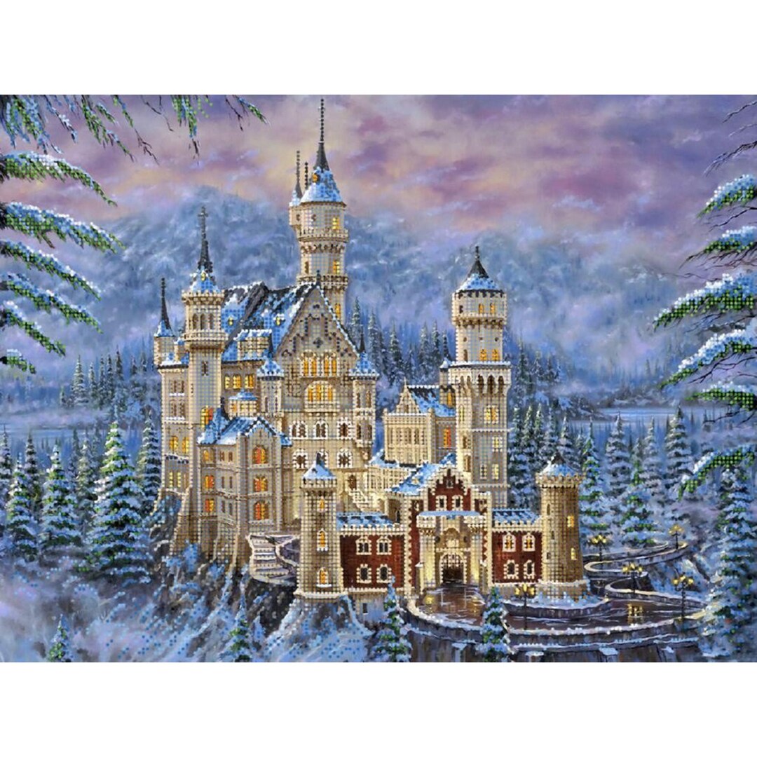 Bead Embroidery Kit Castle DIY Beadwork Kit Beading Kit Hand Embroidery ...