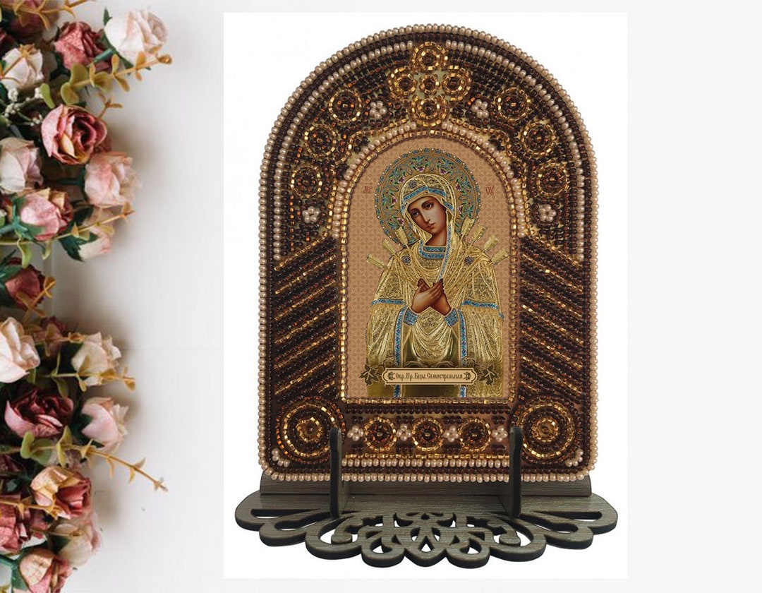 Bead Embroidery Kit Orthodox Icon Virgin Mary Mother of God DIY ...