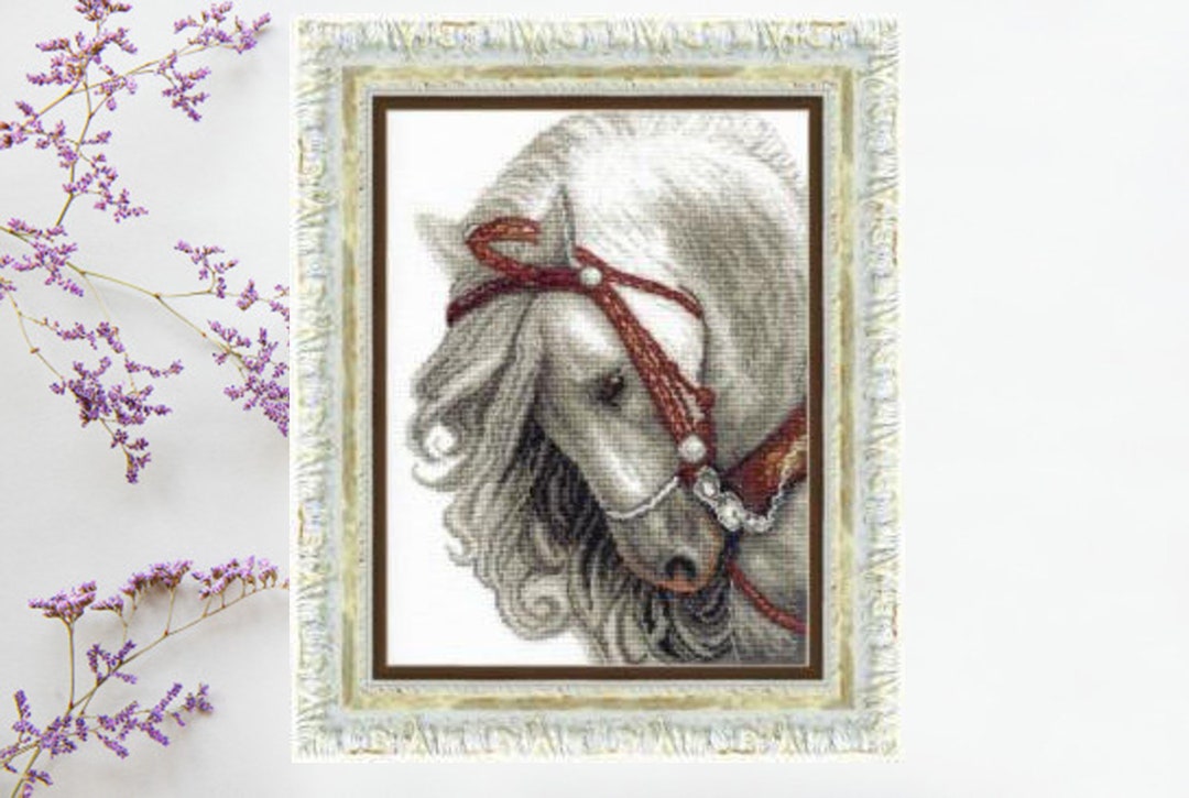 Counted Cross Stitch Kit Horse DIY Unprinted Canvas - Etsy