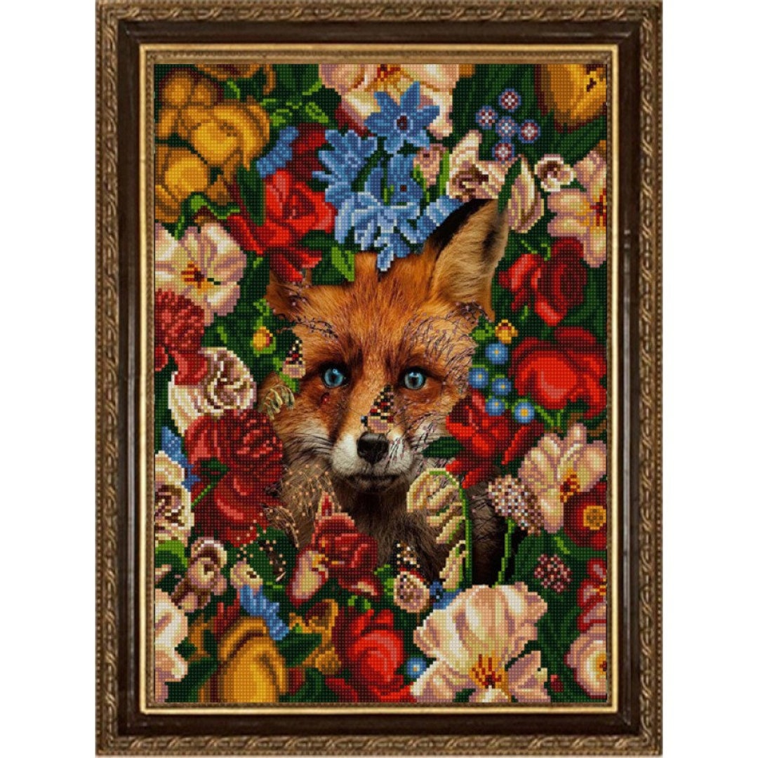 Bead Embroidery Kit Fox DIY Beadwork Kit Beading Kit Hand - Etsy