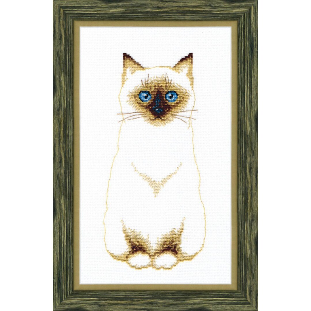 Counted Cross Stitch Kit Siamese Cat DIY Unprinted Canvas - Etsy