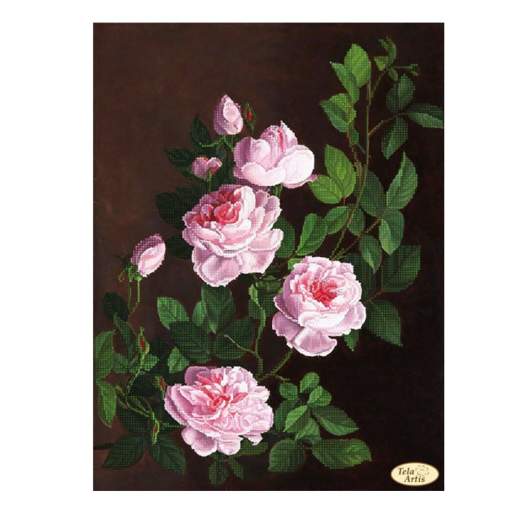 Bead Embroidery Kit Roses Flowers DIY Beadwork Kit Beading Kit Hand ...