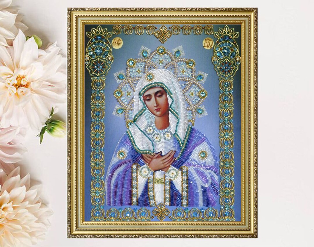 Bead Embroidery Kit Orthodox Icon Virgin Mary Mother of God - Etsy