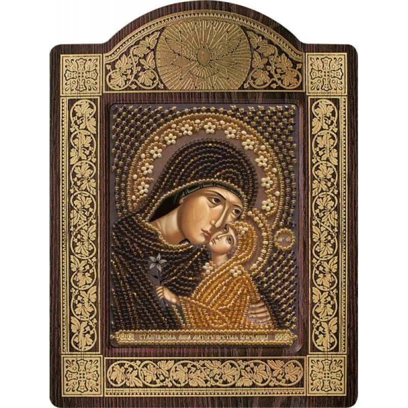 Bead Embroidery kit Orthodox icon Saint Hanna with child Mary | Etsy