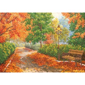 Bead Embroidery Kit Autumn Fall DIY Beadwork Kit Beading Kit Hand ...