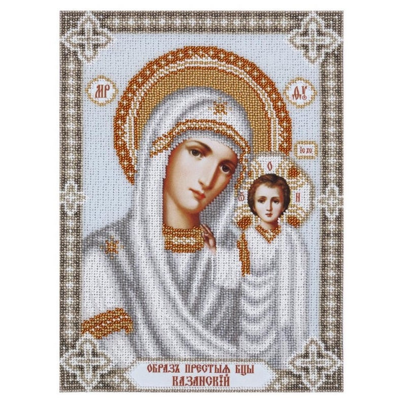 Bead Embroidery kit Orthodox icon Virgin Mary Mother of God DIY ...