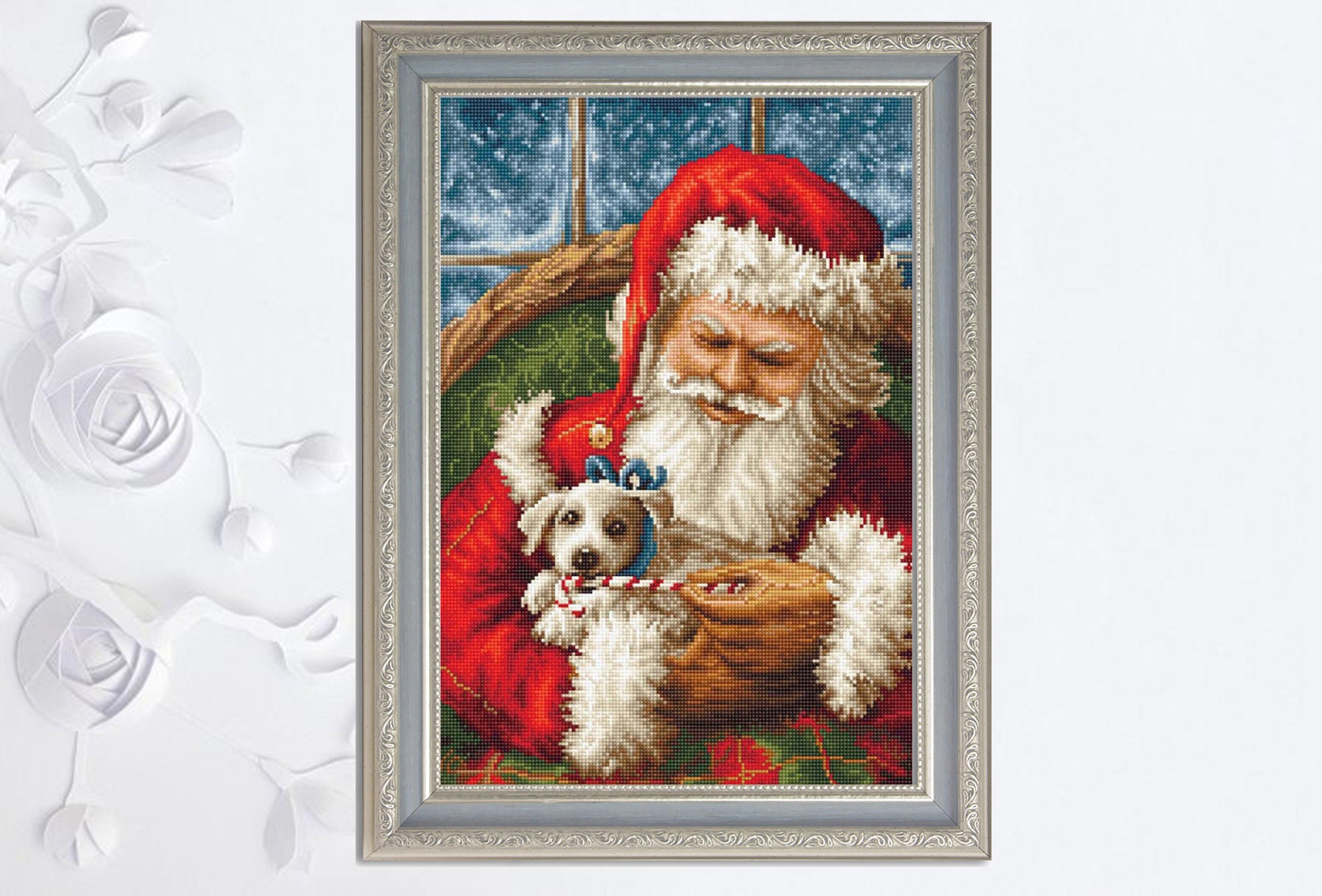 Counted Cross Stitch Kit Santa Claus Christmas Diy Luca S Kit Etsy
