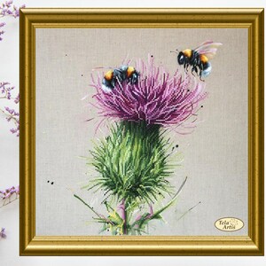 Bead Embroidery Kit Thistle Flowers DIY Beadwork Kit Beading Kit Hand ...