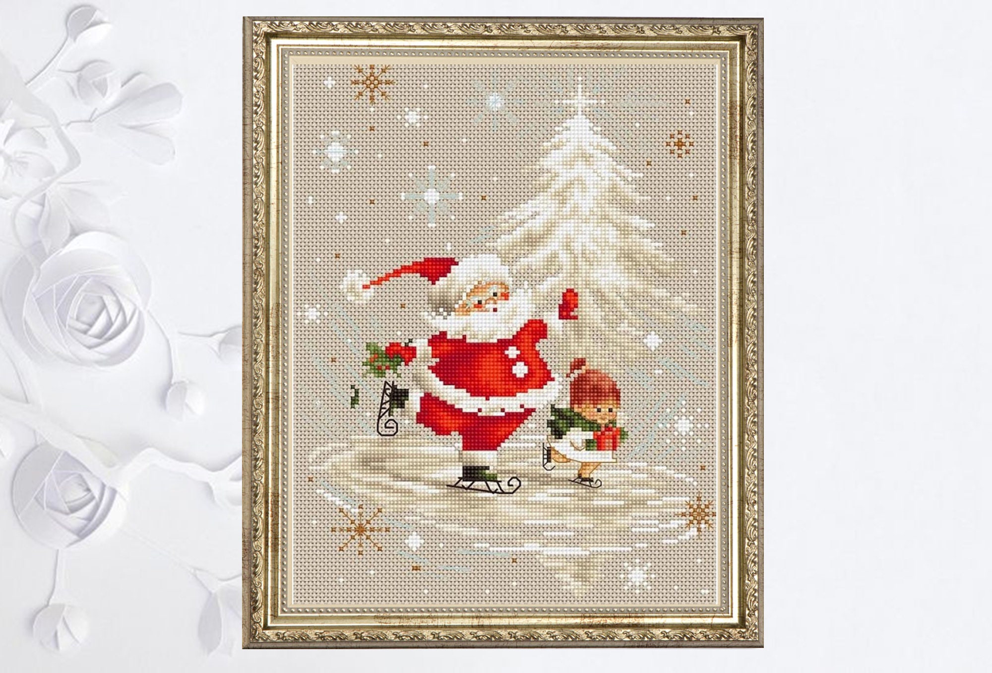 Counted Cross Stitch Kit Santa Claus Christmas Diy Luca S Kit Etsy