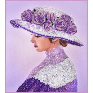 Bead Embroidery Kit Lady in Lace DIY Beadwork Kit Beading Kit Hand ...
