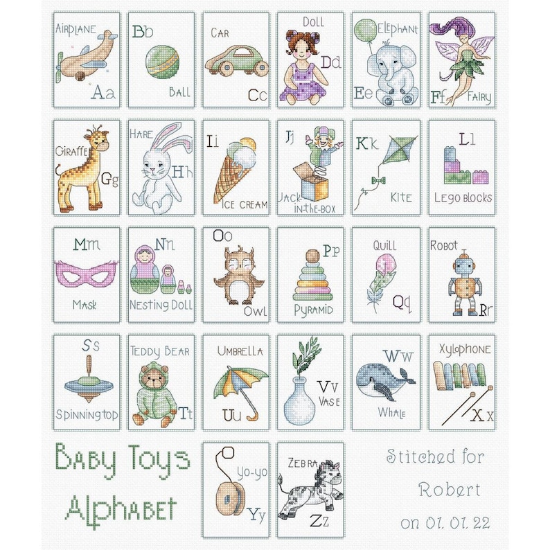 Counted Cross Stitch Kit Alphabet DIY Modern Cross Stitch Kit - Etsy