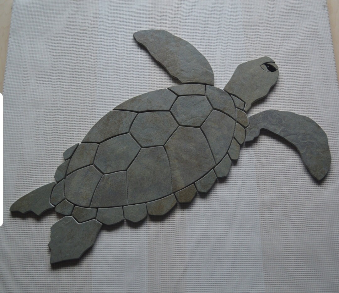 Hawaiian Sea Turtle Tile Mosaic - Swimming Profile - Etsy