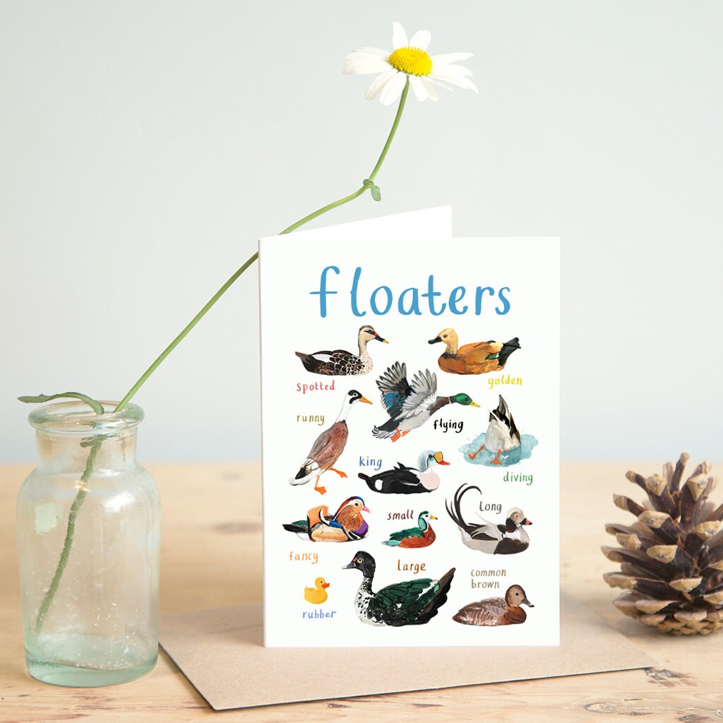 Floaters A6 Card Illustrated Ducks Greeting Card GC30 | Etsy UK