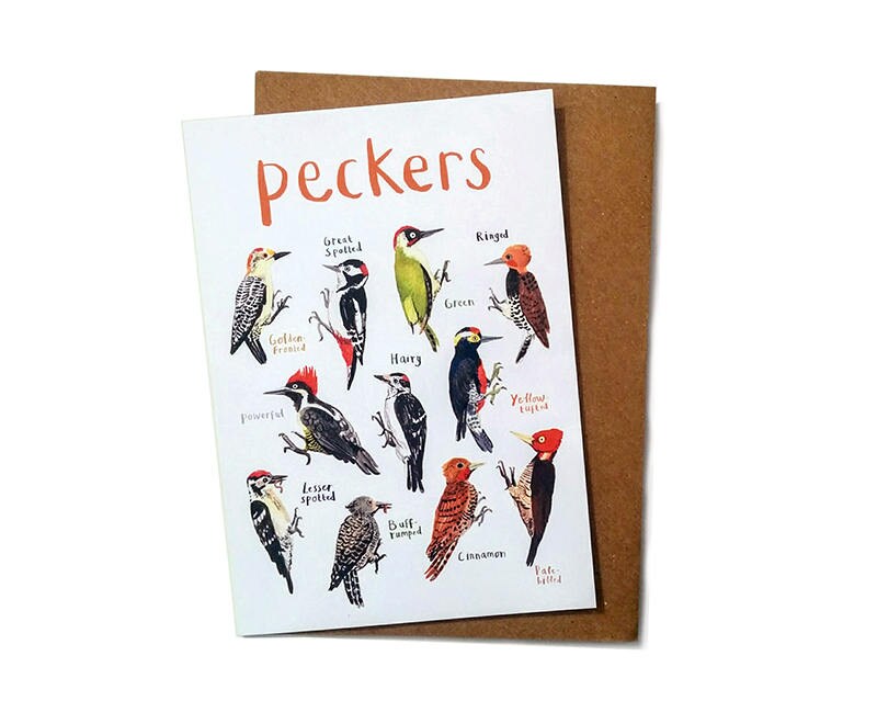 Peckers Card A6 Fun Greeting Card Cheeky Woodpecker Pun - Etsy UK