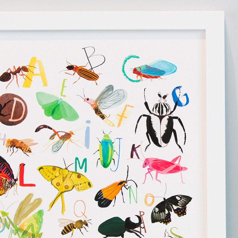 Insectabet A4 Giclée Art Print Insects mini beasts | Etsy