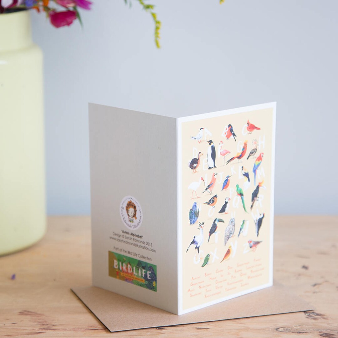 Avian Alphabet A6 Greeting Card Bird Illustration A to Z GC28 - Etsy