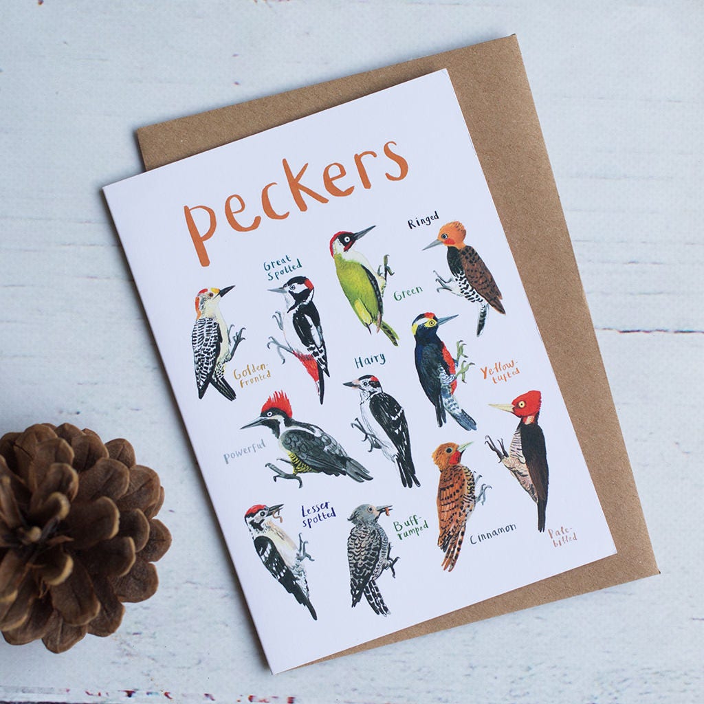 Peckers Card A6 Fun Greeting Card Cheeky Woodpecker Pun - Etsy UK