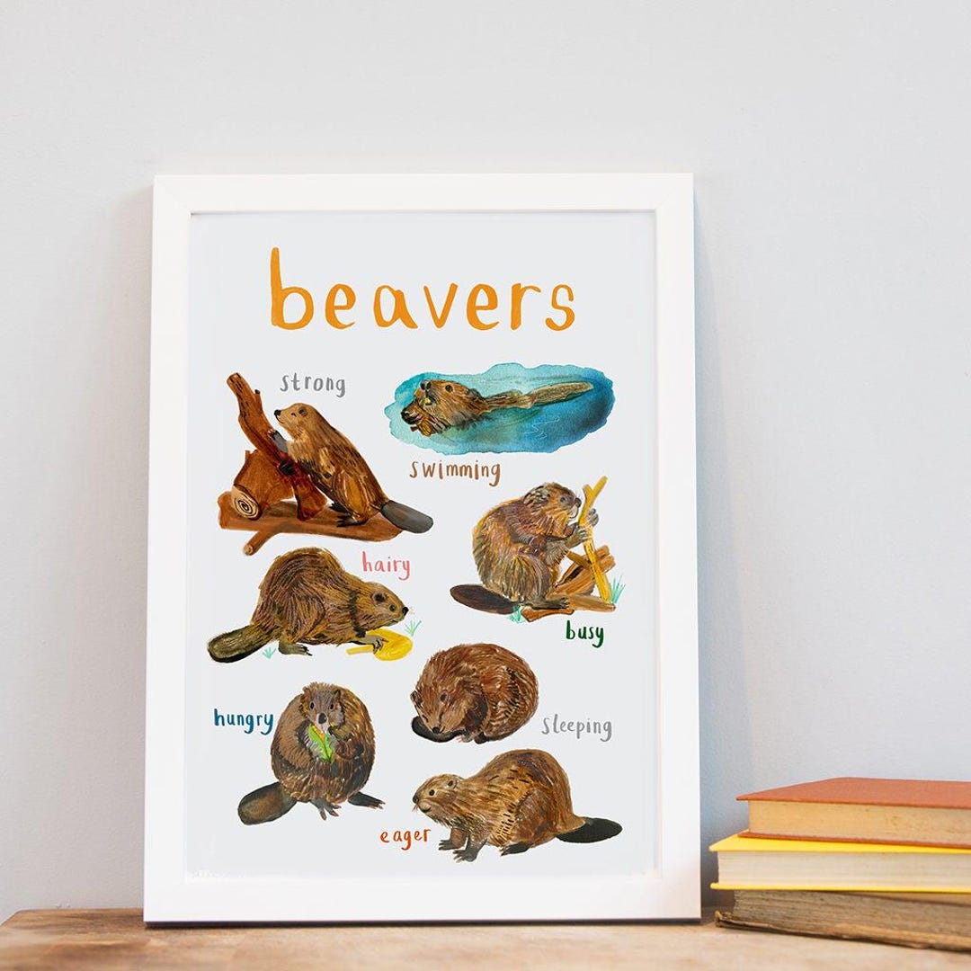 Beavers Art Print - A4 - Etsy
