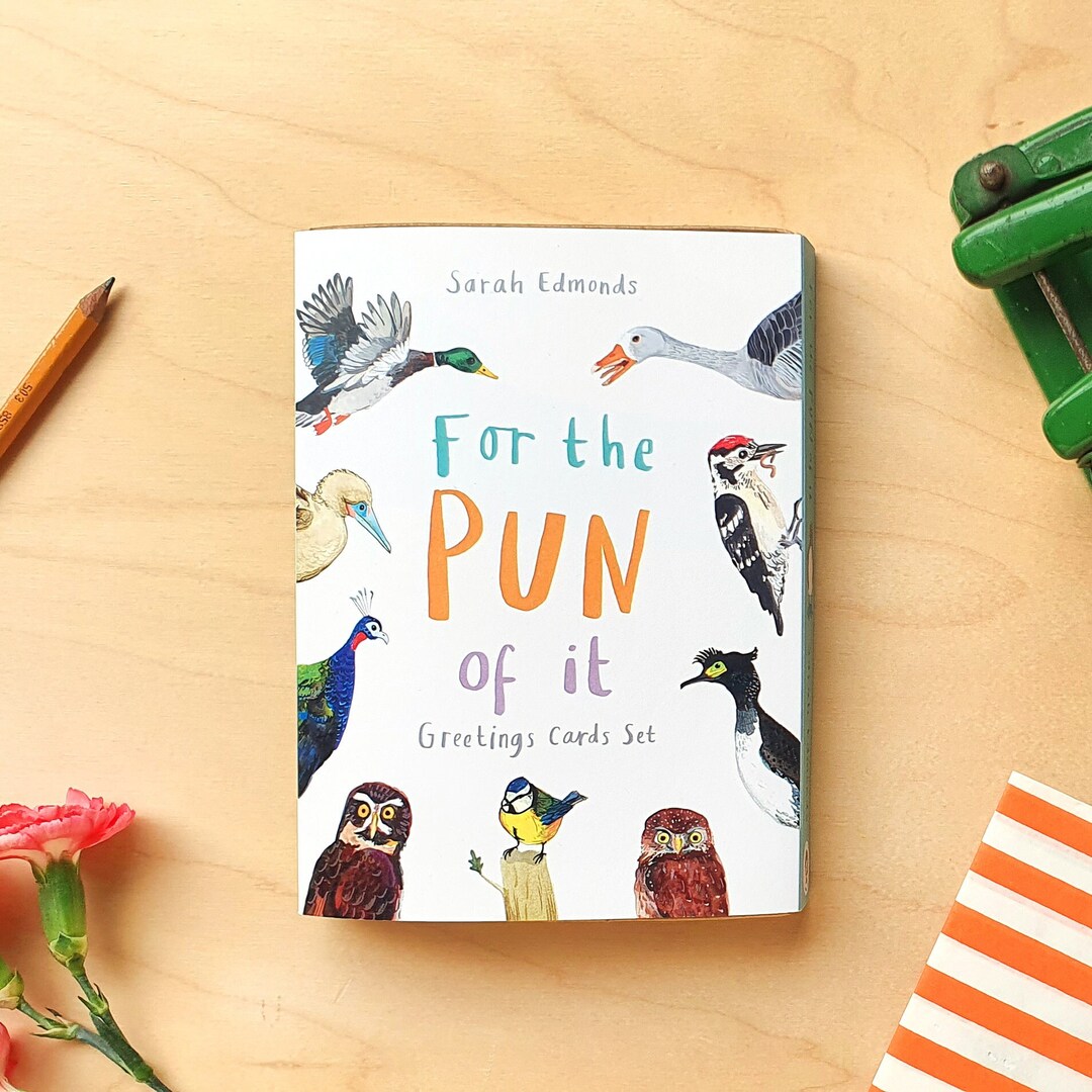 Boxed Set of 8 Bird Pun Cards - Etsy