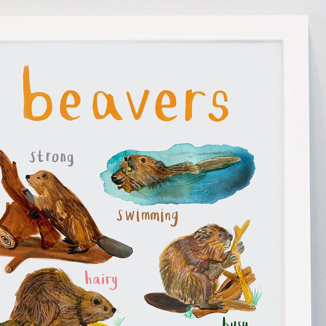 Beavers Art Print - A4 - Etsy